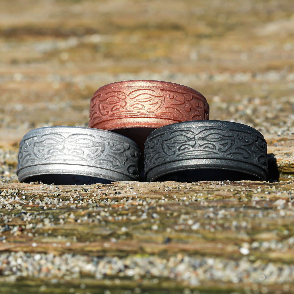 Silicone Wedding Bands for Men - Warrior of Wisdom - Tiki God | Knot Theory