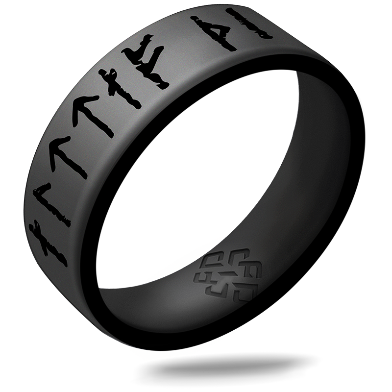 Yours Always Viking Ring - Rune Engraved Dual Layer | Knot Theory