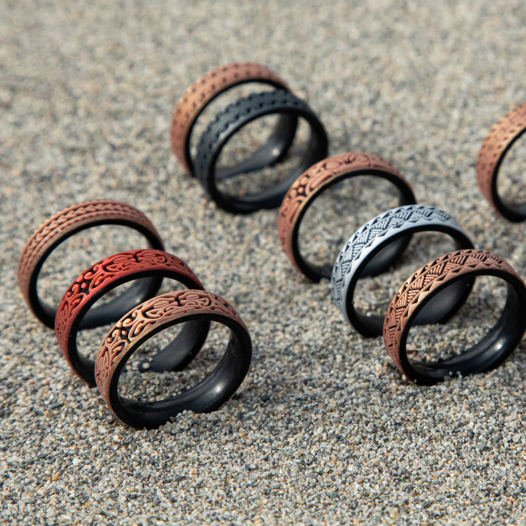 Warrior of Wisdom - Tiki God Silicone Ring - Engraved Dual Layer | Knot ...