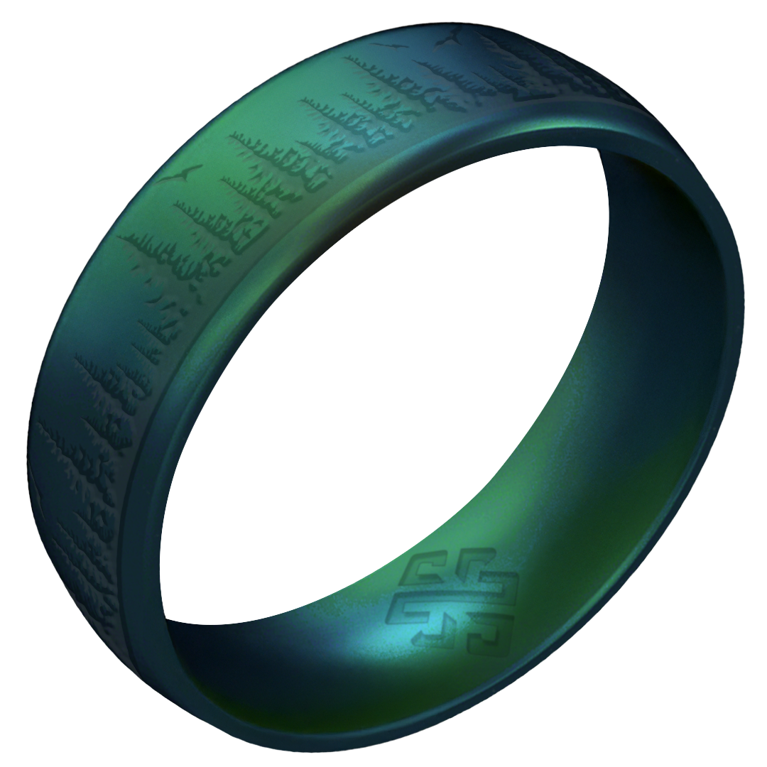 Custom Engraved Forest Silicone Ring for Women - Arc 6mm Band