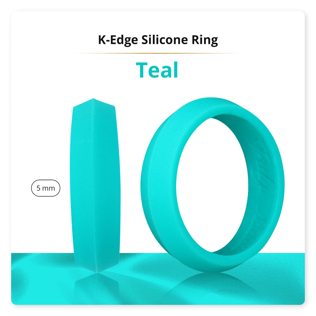 Knot Theory Teal Turquoise Elegant Silicone Rings for Woman